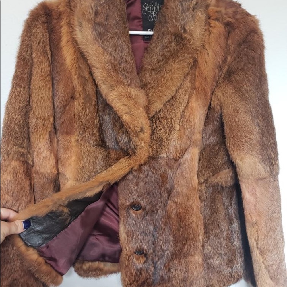 Echt Pelz Fox Fur Pea Coat - Gem